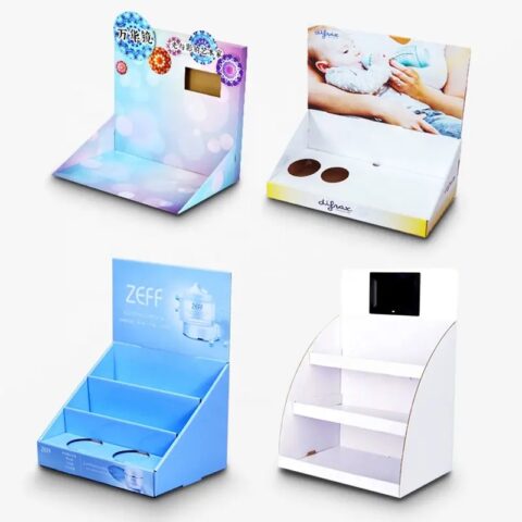 Cardboard Cosmetic displays, Custom Logo cardboard counter top displays