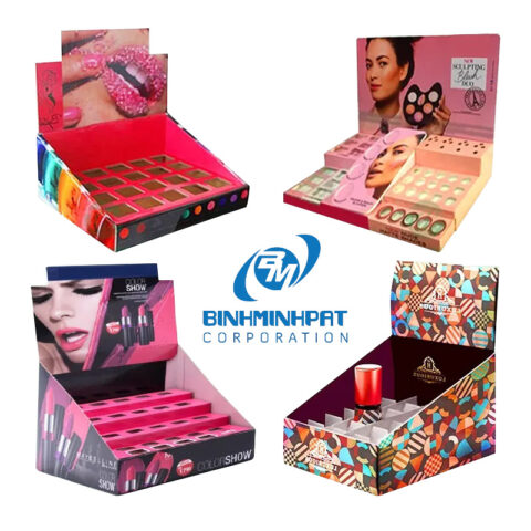 Cardboard Cosmetic displays, Custom Logo cardboard counter top displays